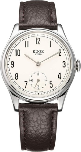 KUOE Watch Kyoto Brand Classic Antique 35mm Ivory Dial Dark Brown Belt ...