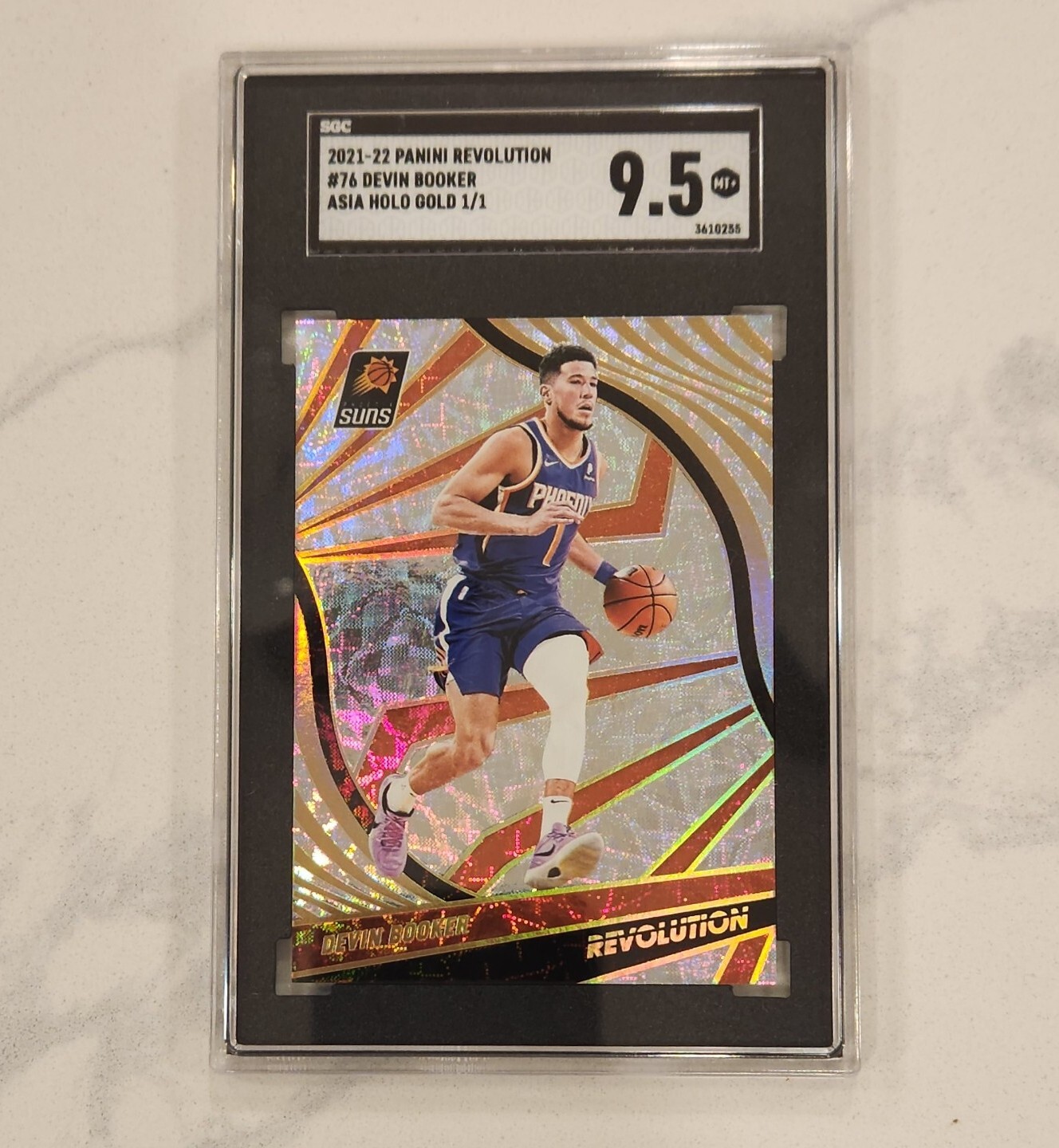 **1/1 & JSY #!! ** 2021-22 Panini Revolution Devin Booker Holo Gold SGC ...
