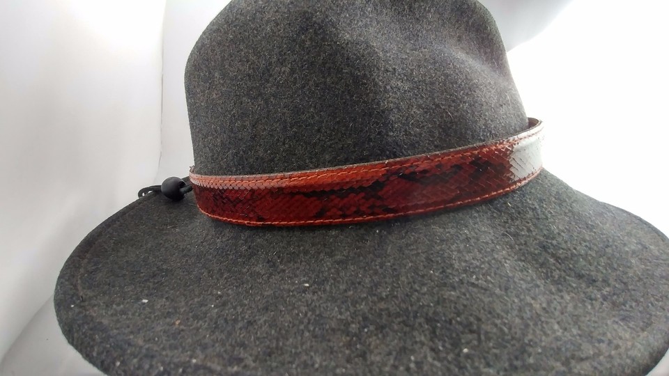Python snake skin hatband hat band adjustable NEW Western cowboy ...