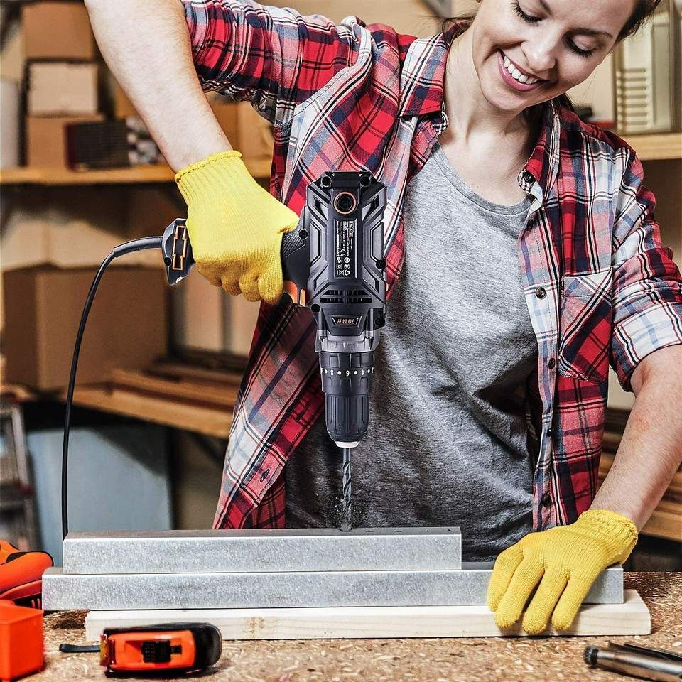 Concrete Drill, TACKLIFE Hammer Drill with 620in-lb/70N.m Torque ...