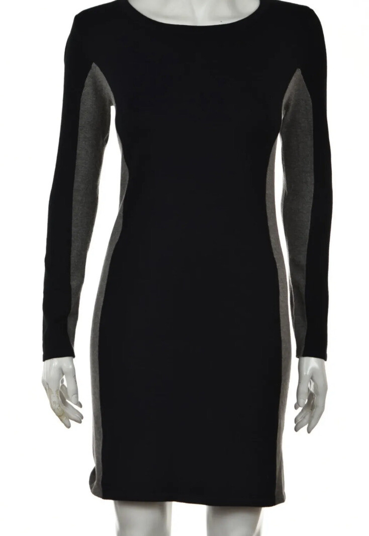 525 America Womens Two Tone Dress Size S Black gray Sweater Sheath Mini ...