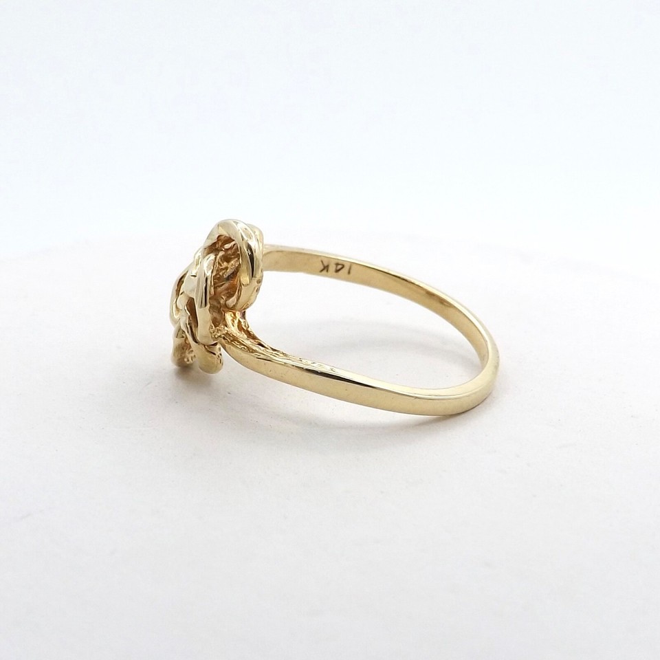 14k Gold Trefoil Love Knot Infinity Ring Interlocking Circles Diamond ...
