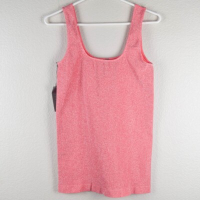 Last Tango Womens M/L Shimmer Salmon Pink Tank Top Stretch Glitter ...