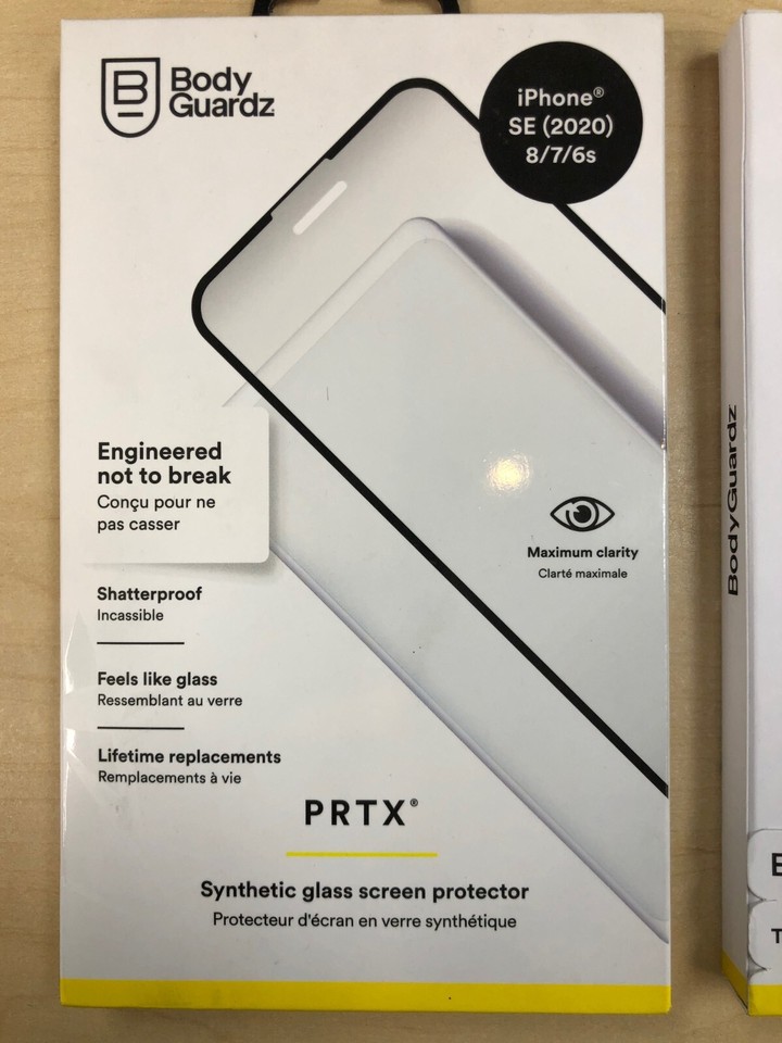 2X BodyGuardz PRTX Synthetic glass screen Protector for iPhone SE (2020 ...