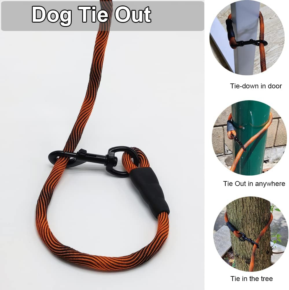 Dog Tie Out, Check Cord Long Tether Rope Leash, 8Ft 12Ft 20Ft 30Ft 50Ft ...