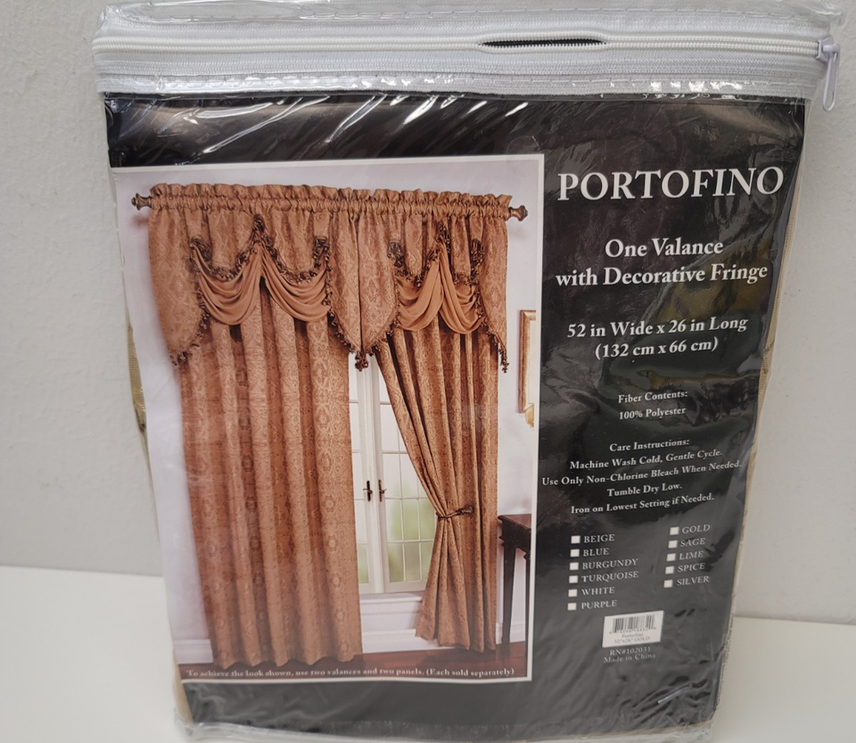 Portofino Raised Window Valance - 52'' X 26'' Gold | eBay