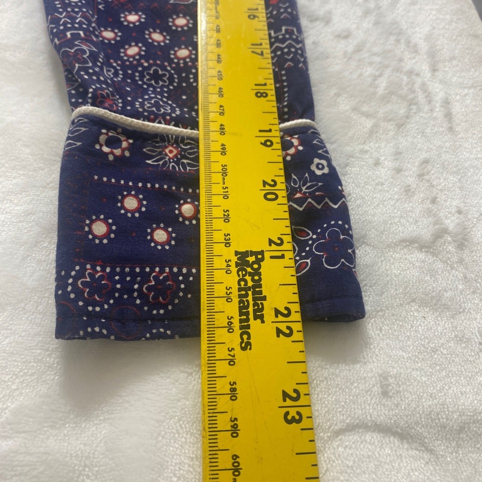 Lee VTG Western Shirt Navy Bandana Print Long Sleeve Pearl Snap Front ...