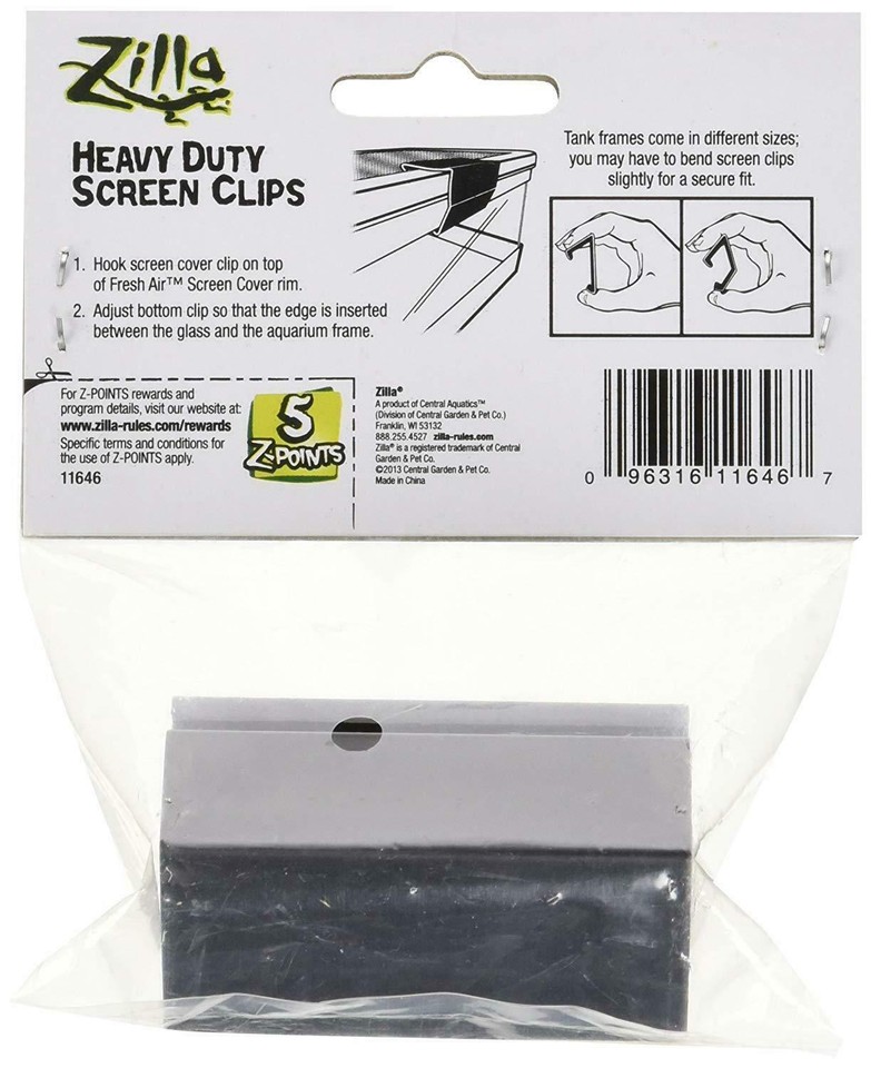 (2 pack) Zilla Terrarium Heavy Duty Screen Clips, Small 5-29 Gallon, 2 ...