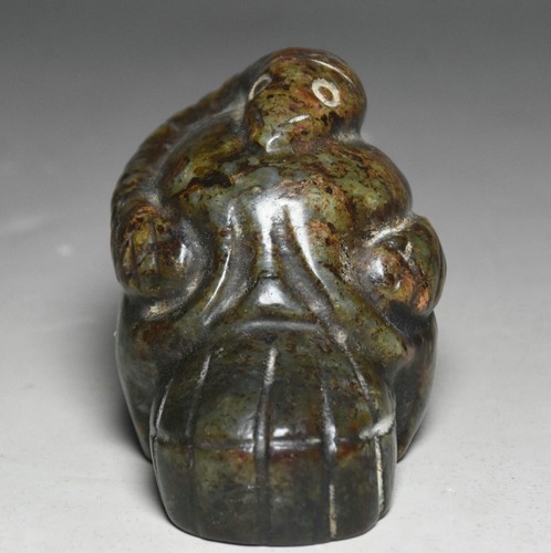 3.1 '' Hongshan Culture Old Jade Snake Skeleton Devil Skull Head Statue ...