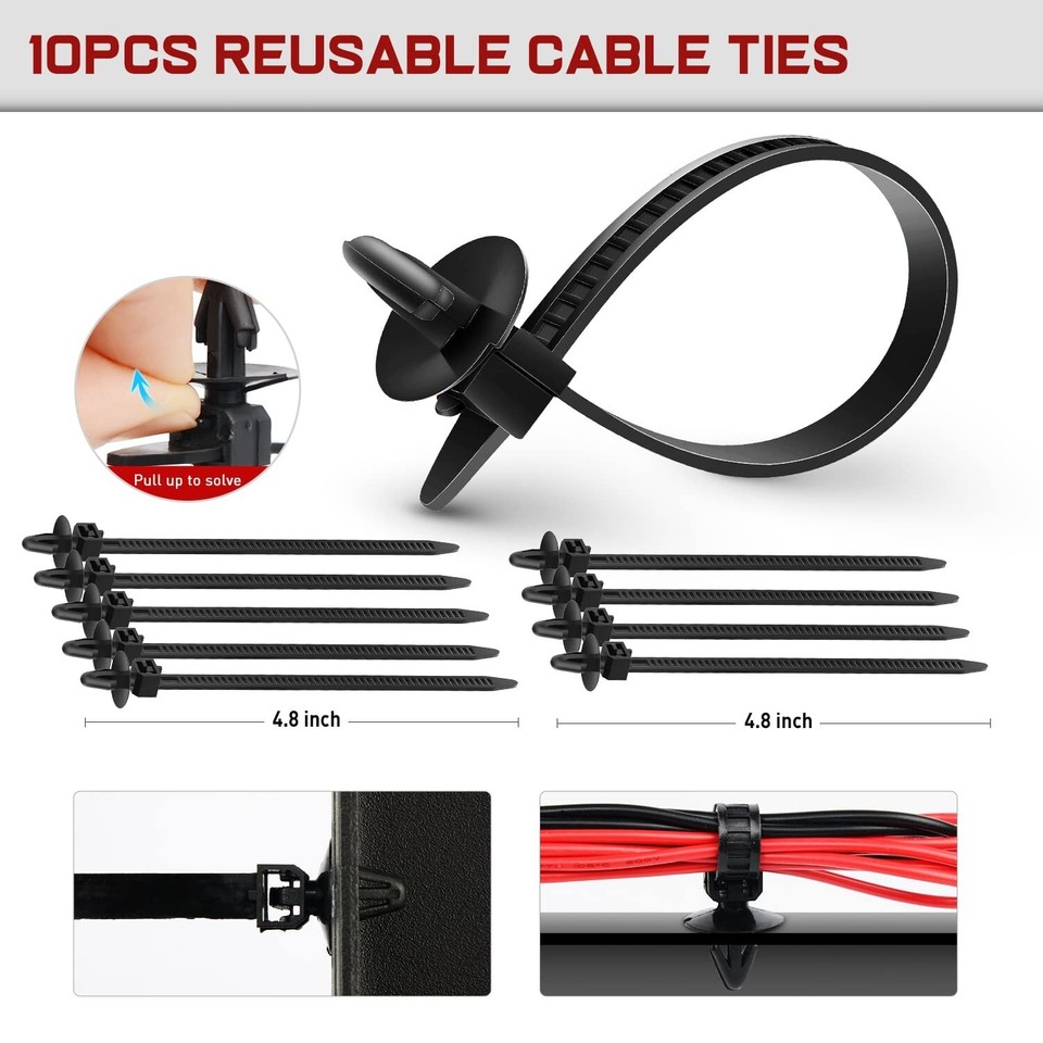 Nilight 60Pcs Automotive Wire Loom Routing Clip Wiring Harness ...