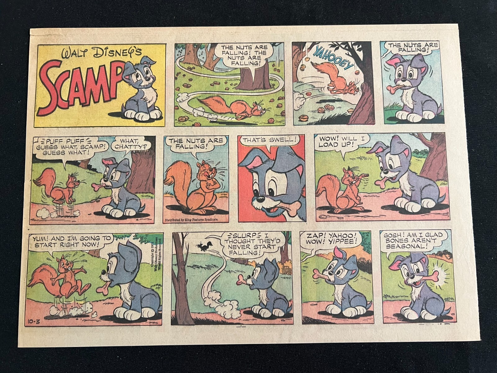 #H01 Walt Disney's SCAMP Lot of 5 Sunday Half Page Comic Strips 1971 | eBay