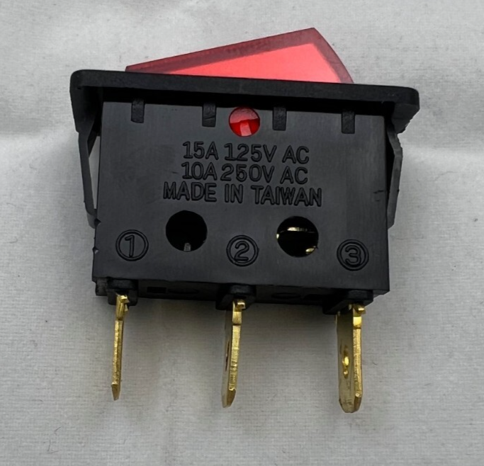 12 PCS AC 125V 15A 250V 10A Rocker Switch w/ Red Light 3 Pin LED SPST ...