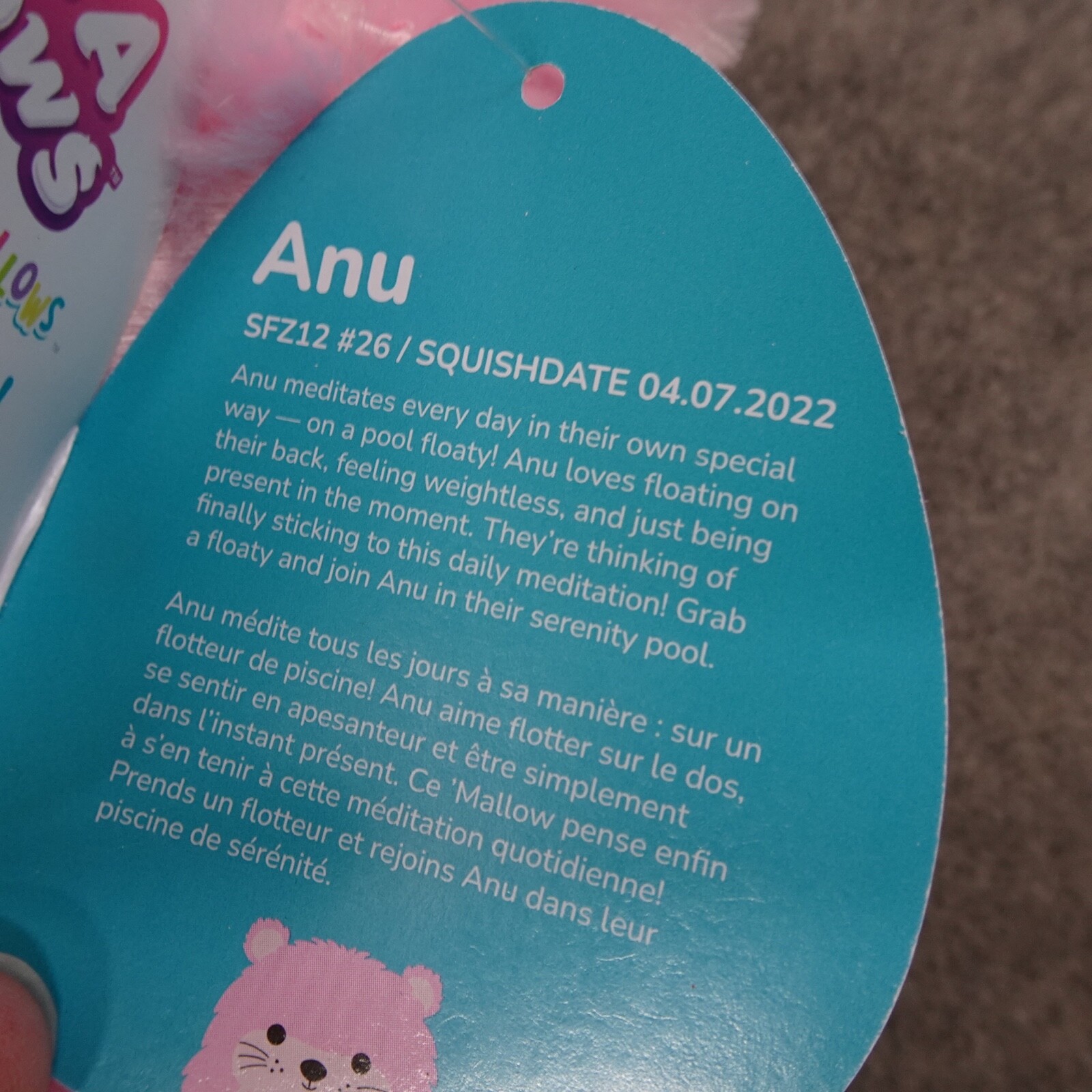 Squishmallows Anu Pink Fuzzy Otter Fuzz A Mallows 12 Inch Plush NEW ...