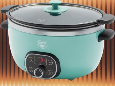 GreenLife Cook Duo Healthy Ceramic Nonstick 6QT Slow Cooker, PFAS-Free ...