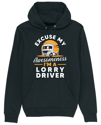 I'm A Lorry Driver Hoodie Funny Trucker HGV Truck Driving Gift Dad Men ...