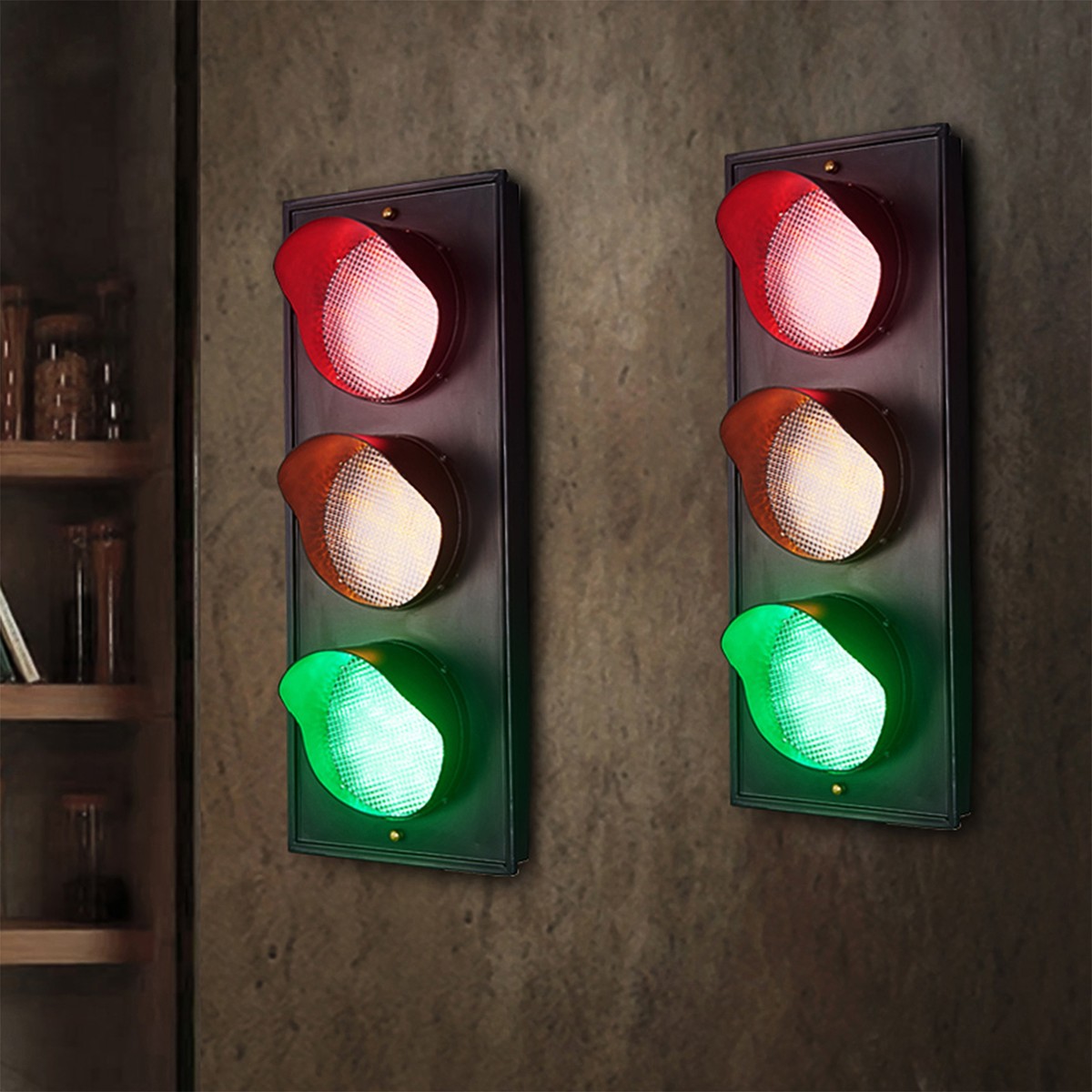 Traffic Light Wall Lamp Remote Control Traffic Light, Retro Traffic