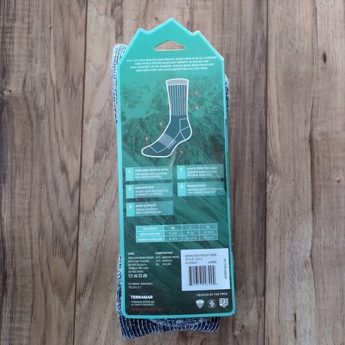 Terramar 1101-2 - Merino Hiker Adult Crew Socks 2 Pack L Grey New Ships ...