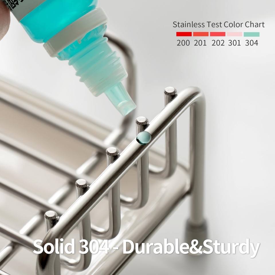 LANZYLO Silver Sponge Holder for Kitchen Sink, Medium, silver | eBay