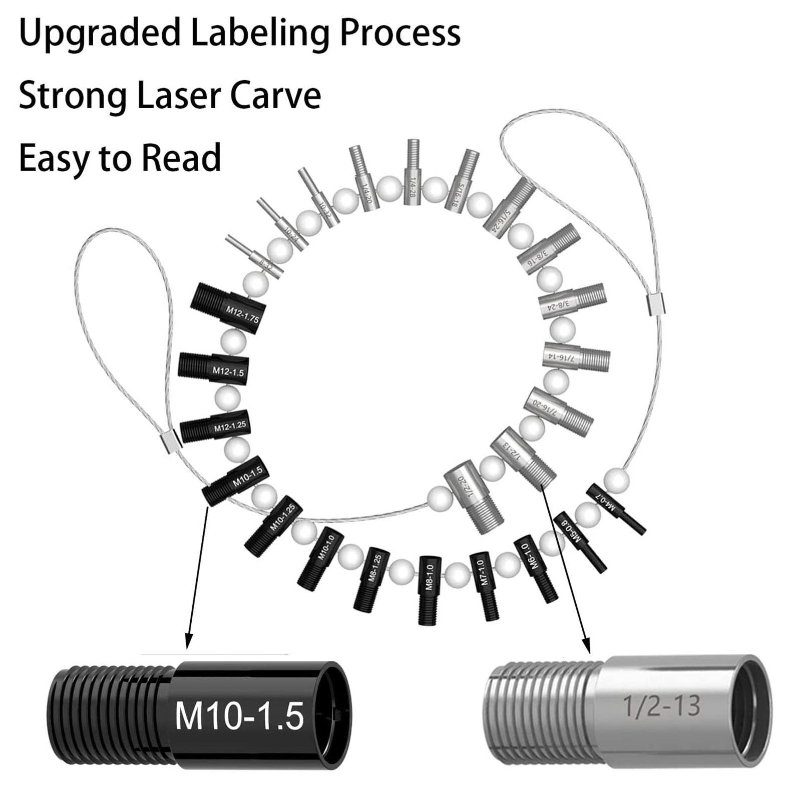 Nut Bolt Thread Checker (Inch & Metric) 14 Inch & 12 Metric Detection ...