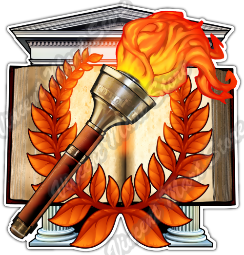 Torch Of Truth Laurel Olympic Greece Fire Car Bumper Vinyl Sticker ...