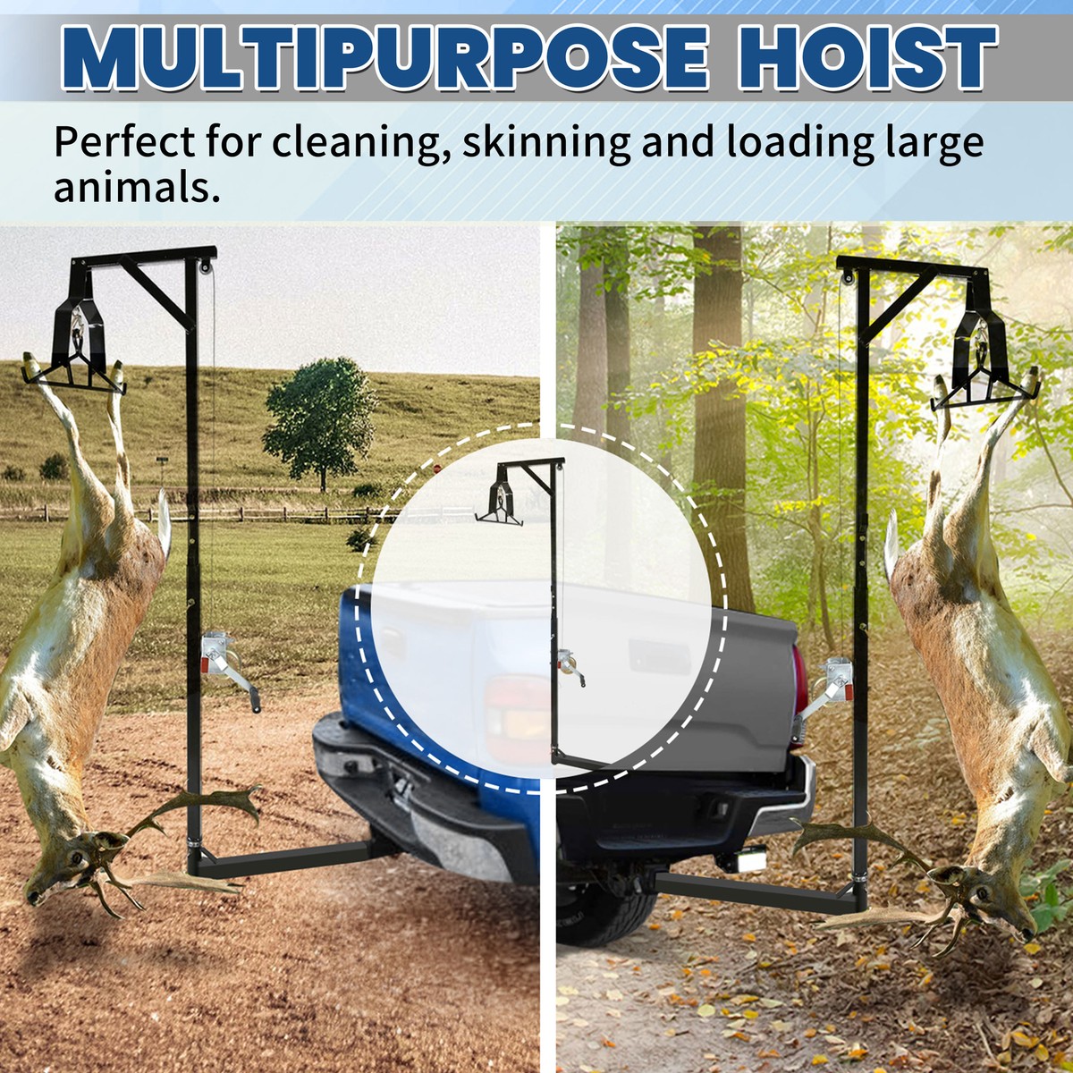 Jet Sleds For Hunting Deer Skinning Rack Hitch Mounted Deer Hoist Hitch ...
