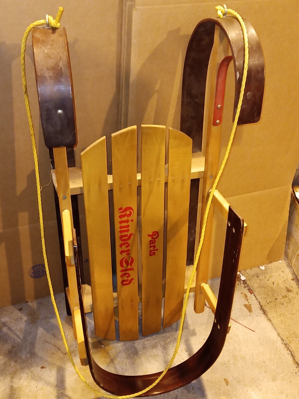 Vintage Wooden Paris KinderSled Child’s Wood Sleigh Snow Sled | eBay