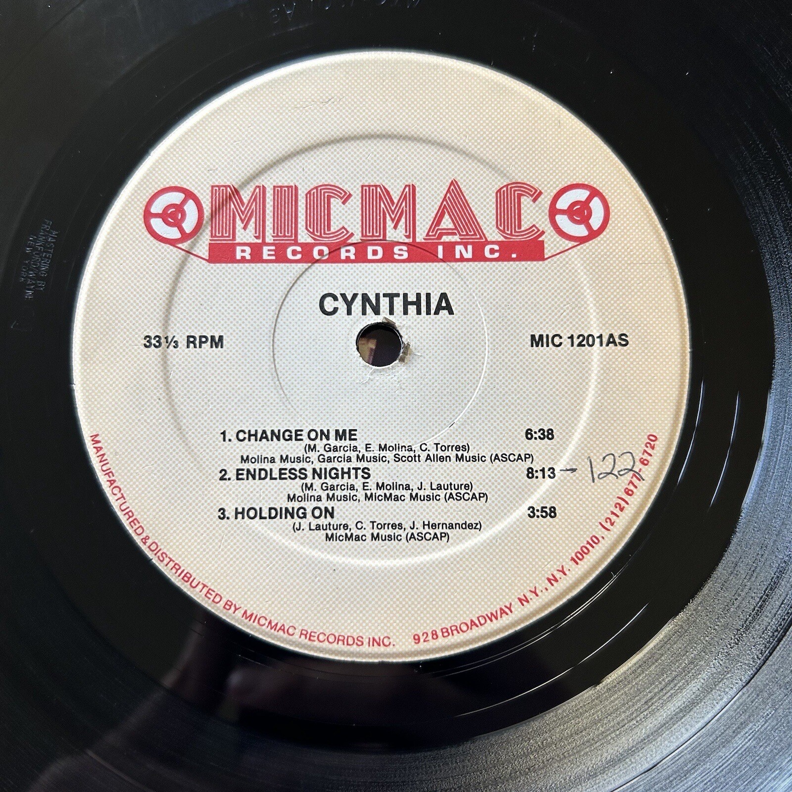 Cynthia Self Titled LP Vinyl Record 1990 US Freestyle Johnny O Shannon ...