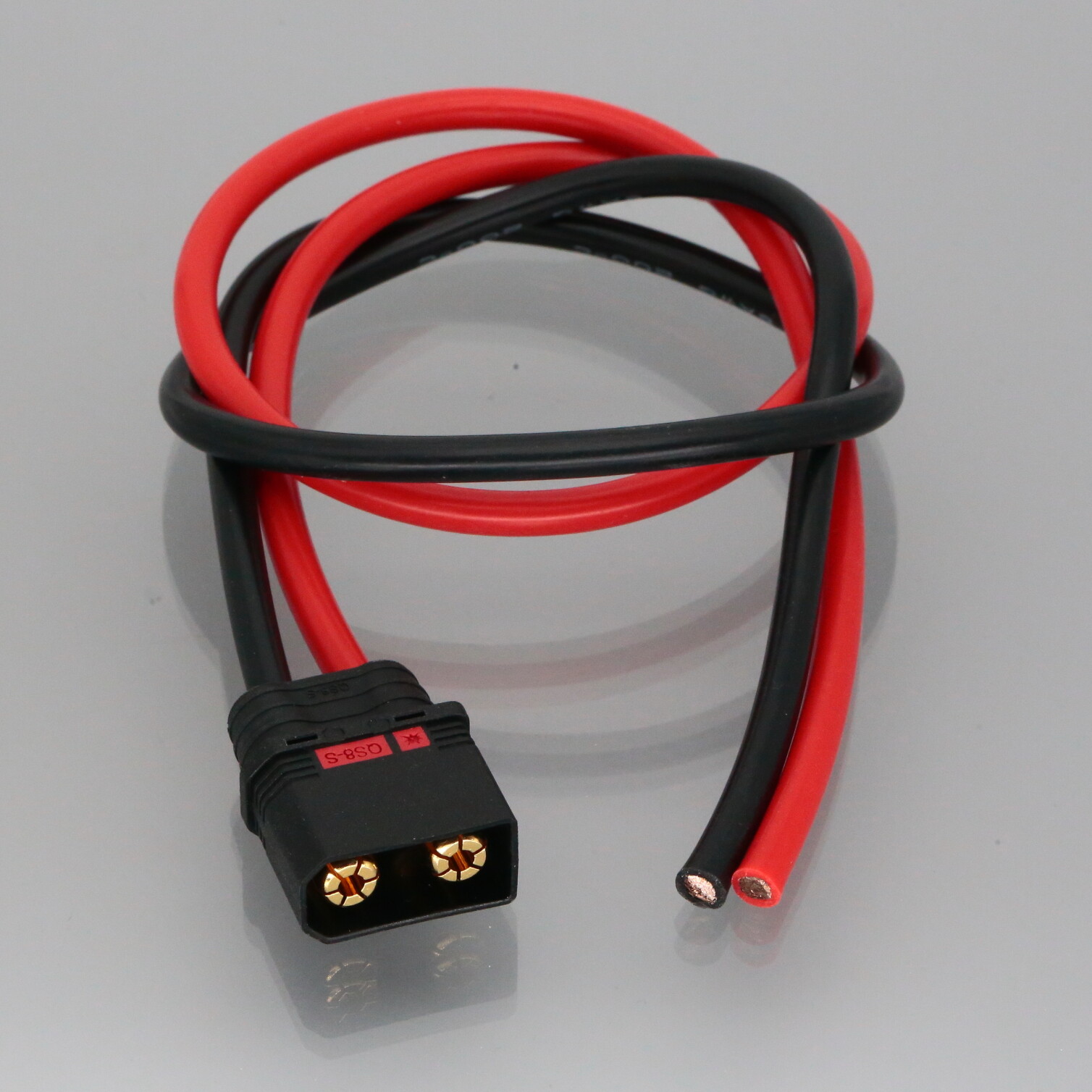 QS8-S Male 8AWG RC Run ESC Silicone Wire DIY Tinned End Heavy Duty ...