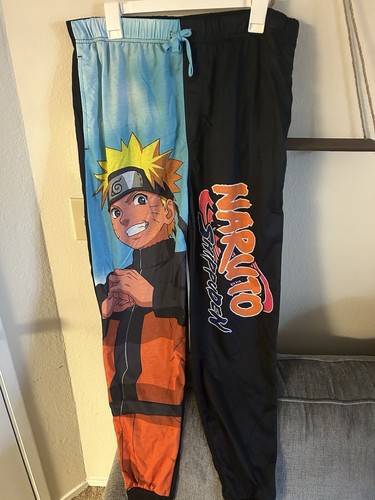 L Naruto Shippuden Mens Large Anime Graphic Jogger Manga Sleep Pants ...