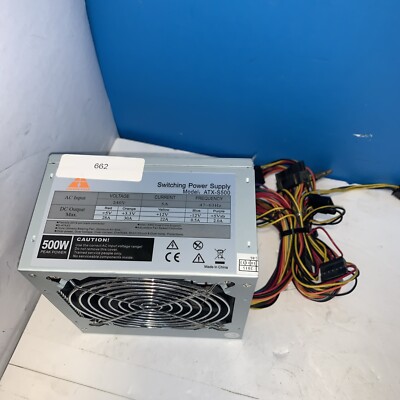 GOLDEN FIELD 500W WATT ATX POWER SUPPLY PSU ATX-S500 20+4 PIN SATA ...