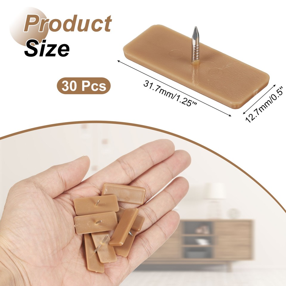 Tack-in Drawer Glides 30pcs, 31.7x12.7mm Plastic Furniture Slider Tack ...