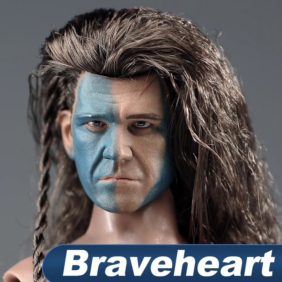 1/6 Soldier Head Sculpt Mel Gibson Real Hair Braveheart For 12" Male ...