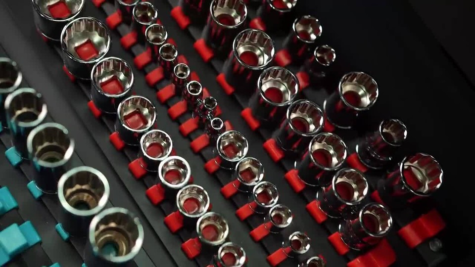 DURATECH 48PC Socket Organizer Tray Socket Holder ABS Socket Tray Wall ...