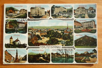 Teplitz-Schonau Czech multiview ppc 1915 Military bathing establishment ...