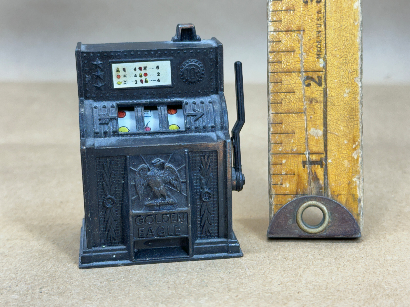Vintage Slot Machine Pencil Sharpener Cast Iron Hong Kong One Armed ...
