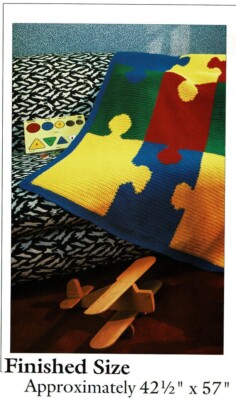 JIGSAW FUN AFGHAN CROCHET PATTERN ONLY - AH200 | eBay