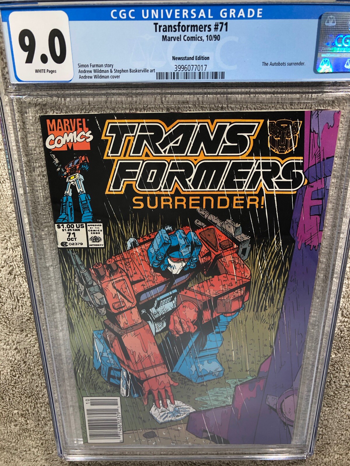 Transformers 71 CGC 9.0 Autobots Surrender 10/1990 Newsstand Ed | eBay