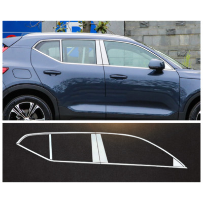 For Volvo XC40 2019-2022 Chrome Steel Car Window Strip&BC Pillar Cover ...