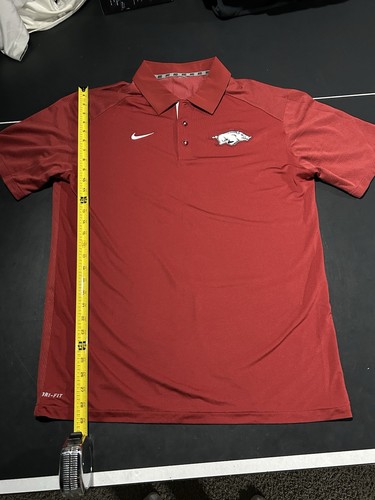 Nike DRI Fit Arkansas Razorbacks Short Sleeve Red Polo Shirt Men's ...
