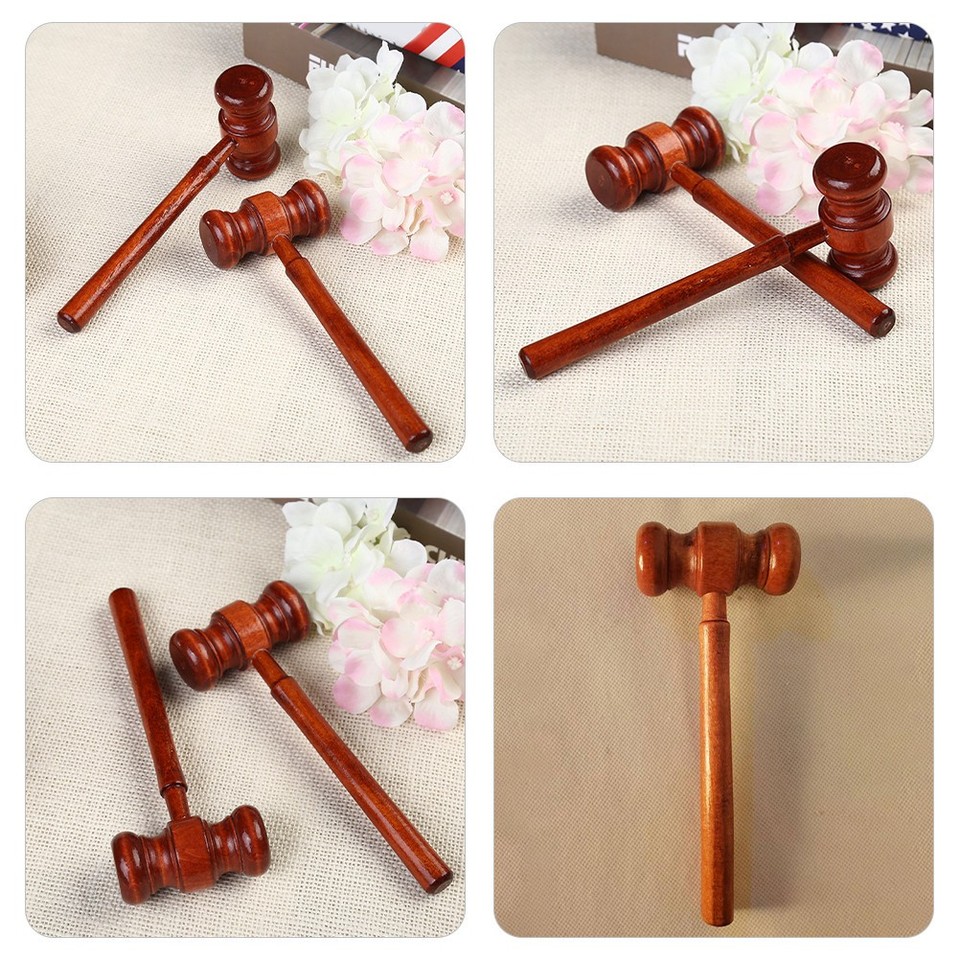 5 Pcs Mini Toy Judge Mallet Costume Accessory Delicate Wood Gavel ...