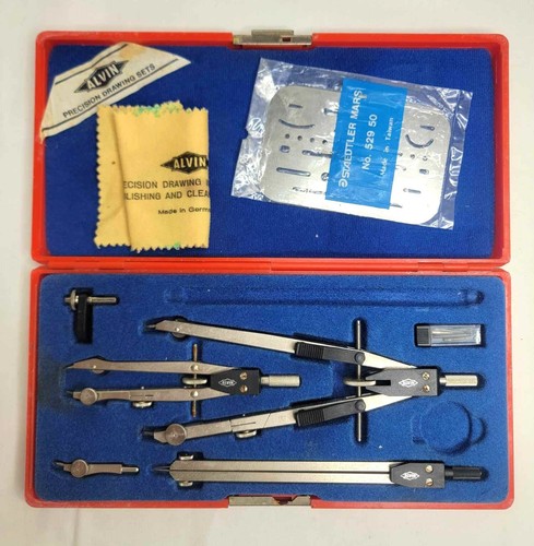 Vintage Alvin Maverick 896 E Bow Compass Precision Drawing Set Drafting ...