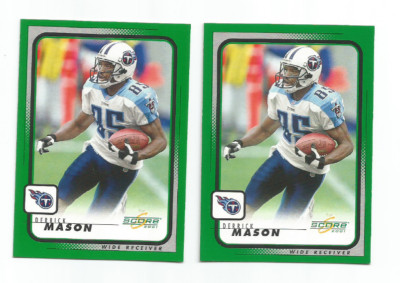 DERRICK MASON (Tennessee) 2001 SCORE "TRUMP" VERSION & REGULAR CARDS ...