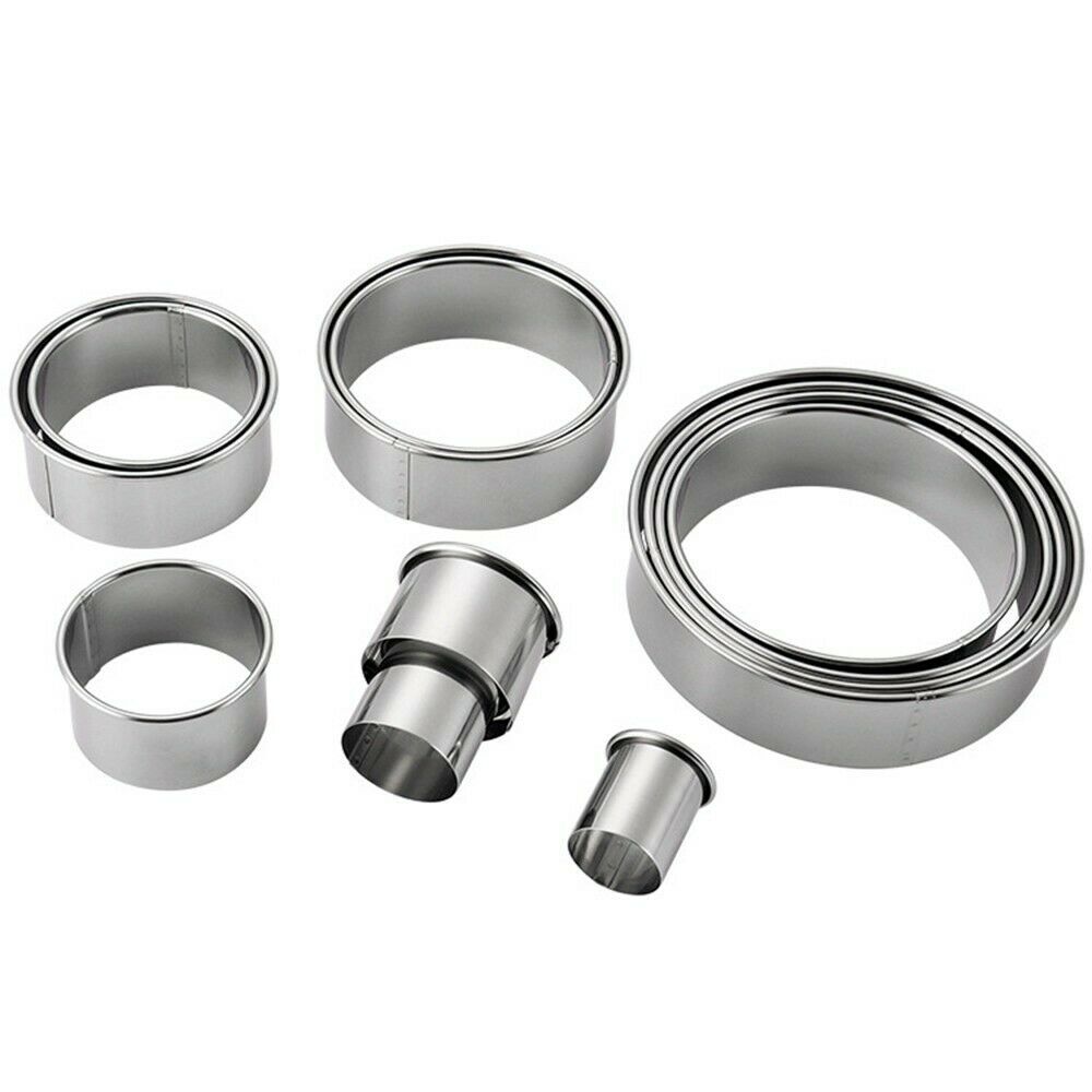 12pcs Stainless Steel Round Pastry Donut Doughnut Cutter Mold Rings ...