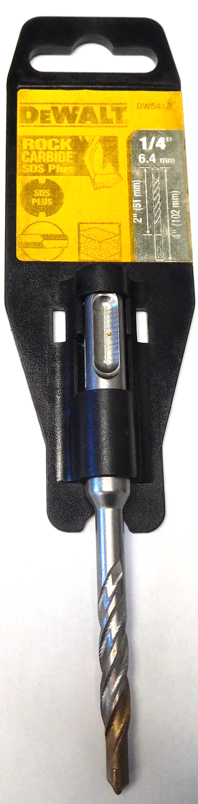 DeWalt DW5416 1/4" x 2" x 4" Rock Carbide SDS+ Hammer Drill Bit Germany ...