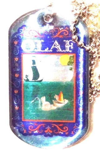 Disney Frozen Snowman Olaf in Summer Foil Dog Tag Necklace Collectible ...