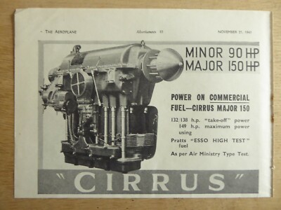 11/1941 PUB BLACKBURN AIRCRAFT CIRRUS MINOR MAJOR ENGINE MOTEUR ...