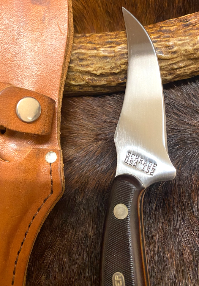 Schrade 152OT, USA., Old Timer, Sharp Finger Fixed Blade Hunting Knife ...