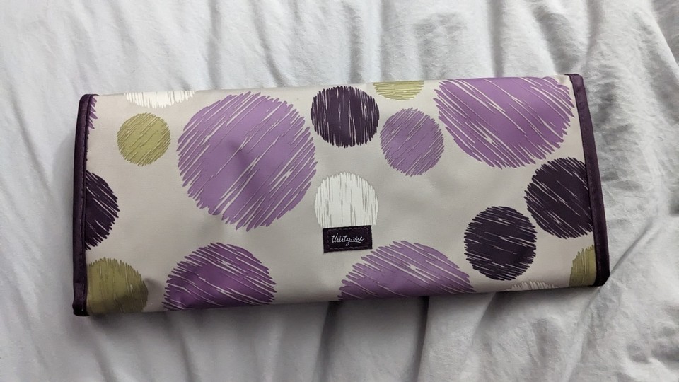 Thirty One Hot Iron Foldover Travel Bag Case Retired Sketchy Dot ...