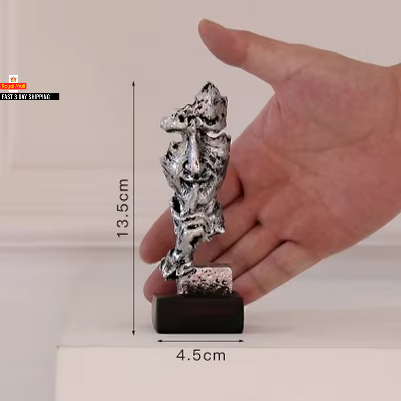 Bronze Silence Is Golden Statue Ornaments Abstract Figure Sculpture ...