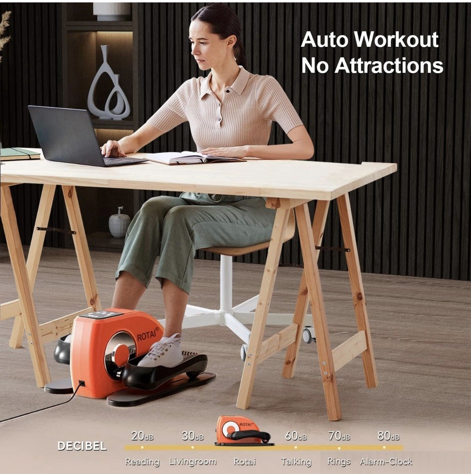 ROTAI Under Desk Elliptical Machine Electric Seated Pedal Exerciser W ...